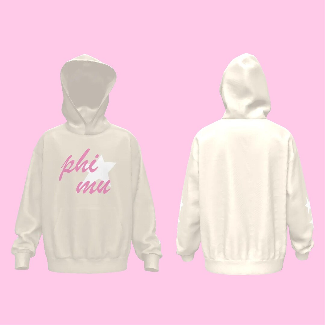 Phi Mu Retro Star Hoodie Cream - Etsy