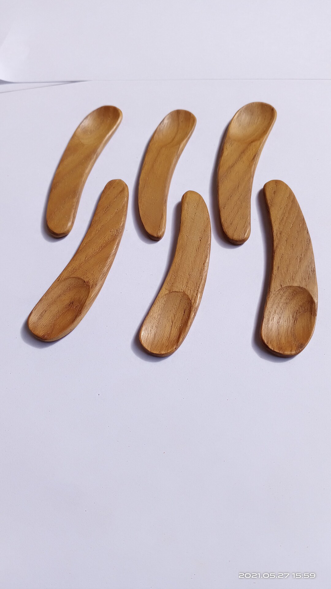 Pieces Wooden Tiny Spatula / Curved Spatulas /wooden Mini Spoon ...