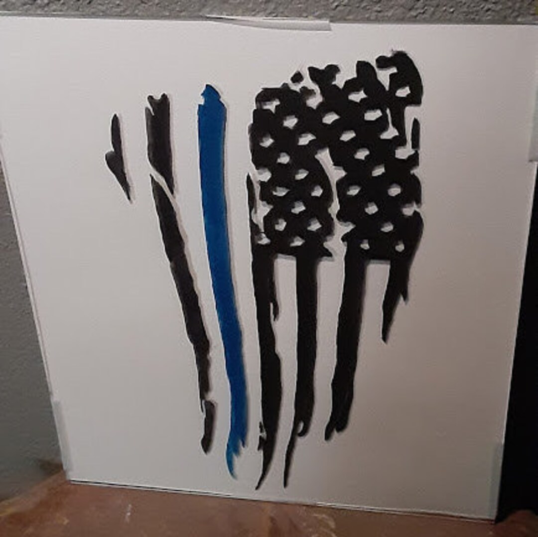 10x12 Tattered Police Flag Etching - Etsy