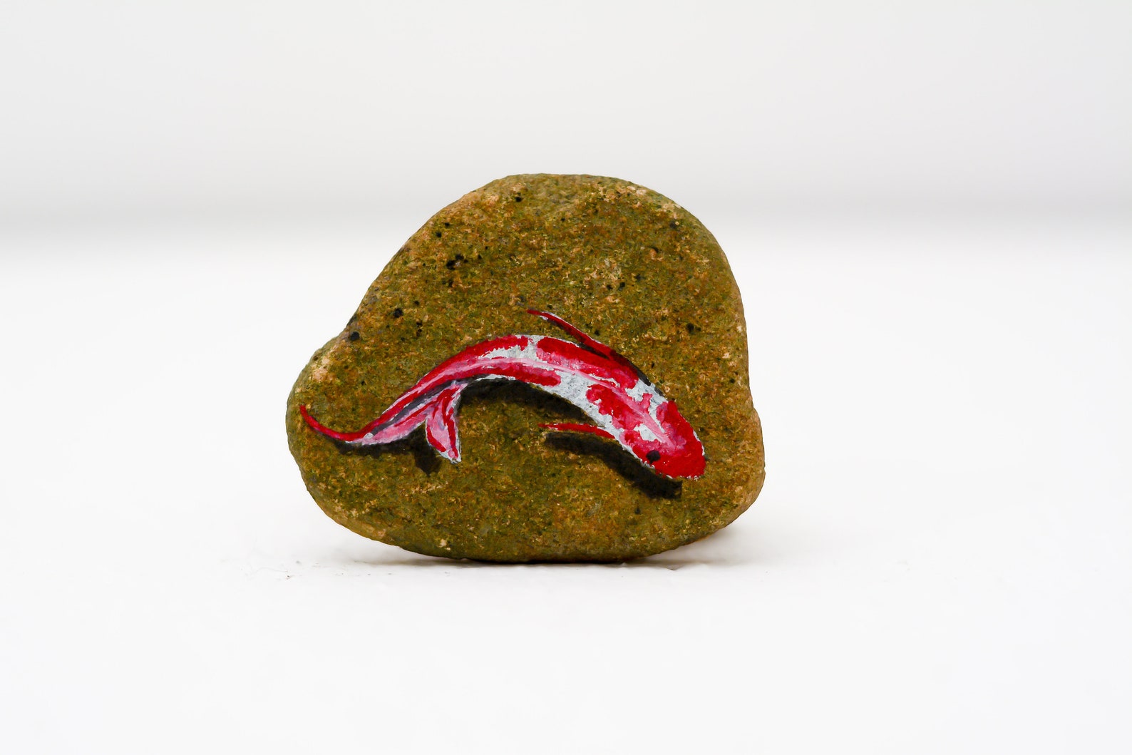 Painted Rock-koi Fish Art-hand Painted Pebble-unique Birthday Gift-koi ...