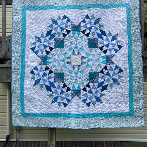 Blue Star Quilt - Etsy