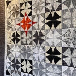 Handmade Winding Ways Impression Throw Quilt, Ready to Ship, 60” X 60 ...