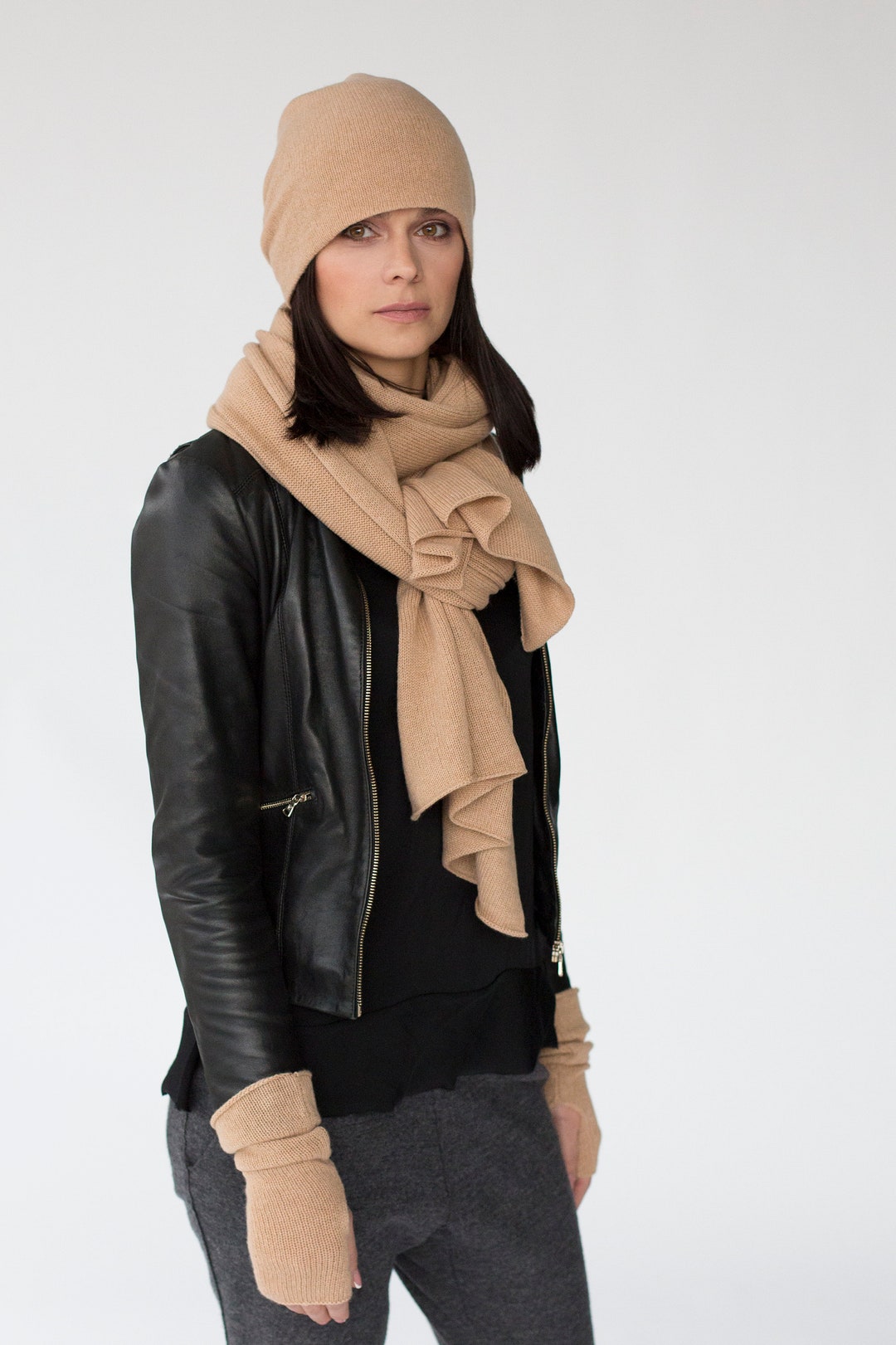 Stylish Cashmere Knitted Winter Set for Woman Cozy Cashmere Combo of ...