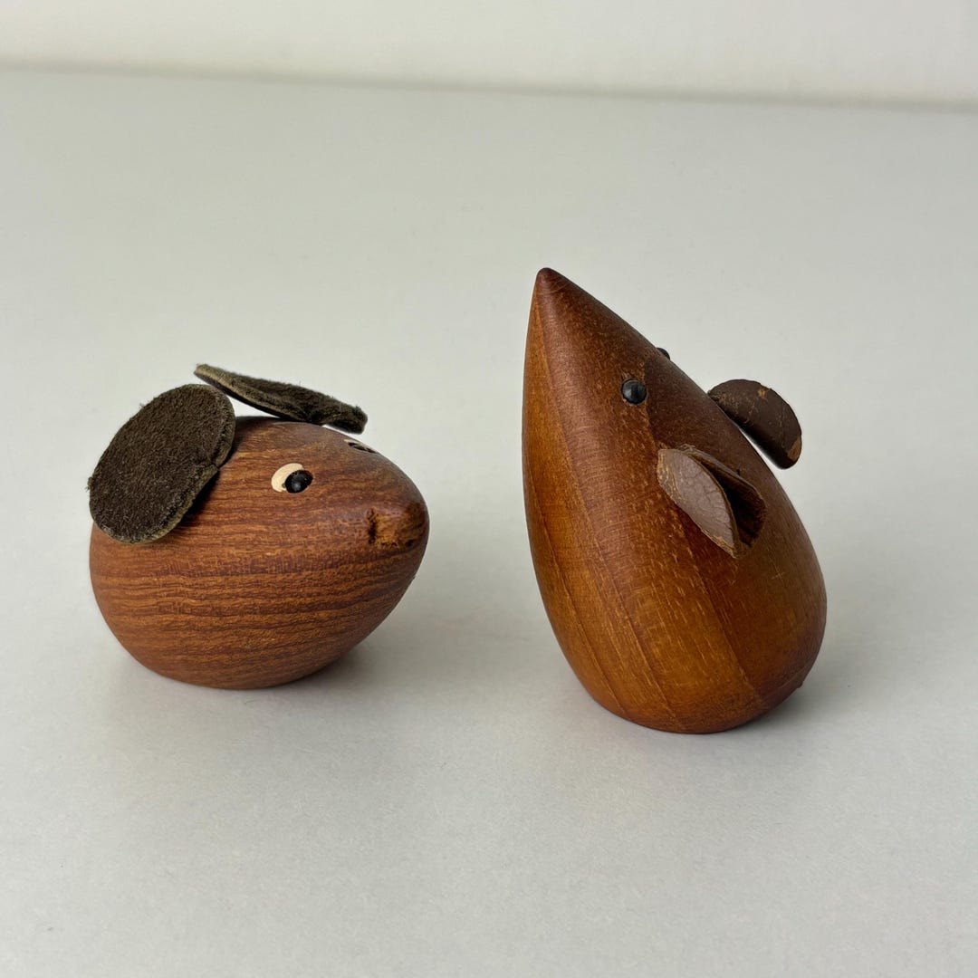 Set of Two Teak Mice | Denmark 1960s | Mid Century Modern Collectibles ...