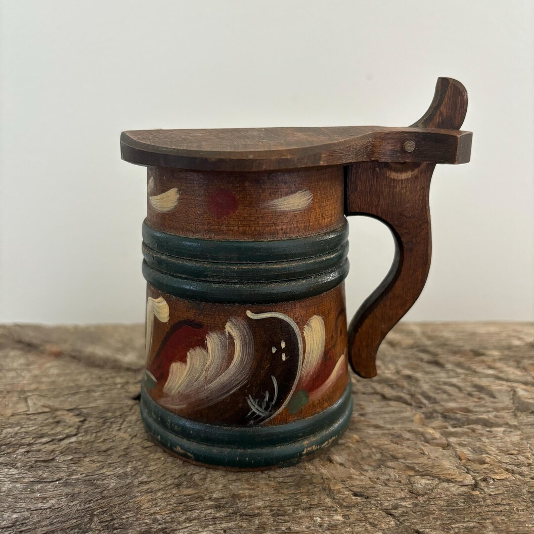 Cute Wood Mug Scandinavian Swedish Folk Art | Handmade Kurbits Design ...