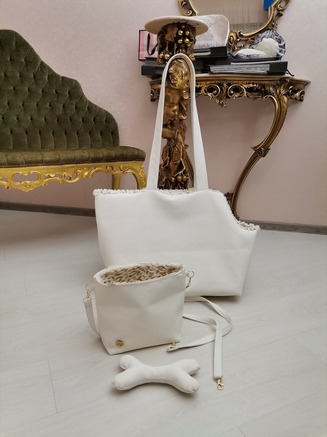 Fancy Carrying Bag Puppy Carrier Yorkie Bag Walking Bag for Spitz ...