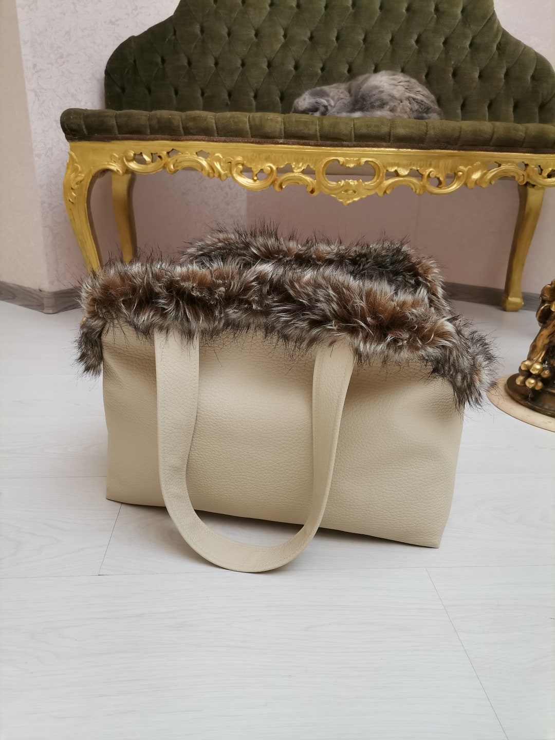Bag Carrier Dog Bag Fur Bag for Spitz Winter Bag for Chihuahua Bag ...
