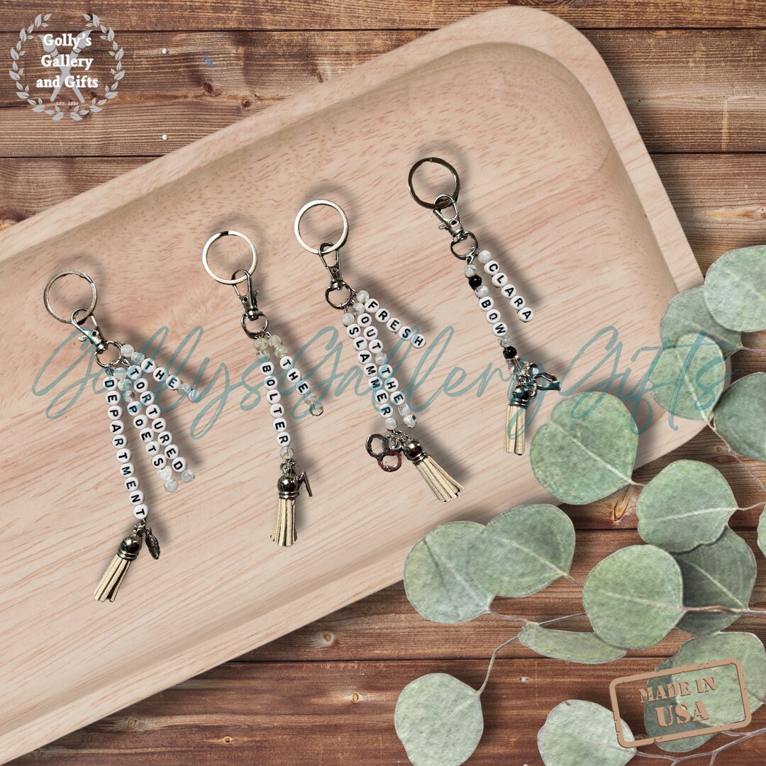 T.S. Inspired Keychains (designs Vary) - White/cream Tassels - Etsy