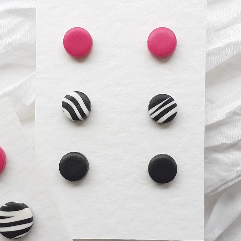 Zebra Stud Earrings - Etsy