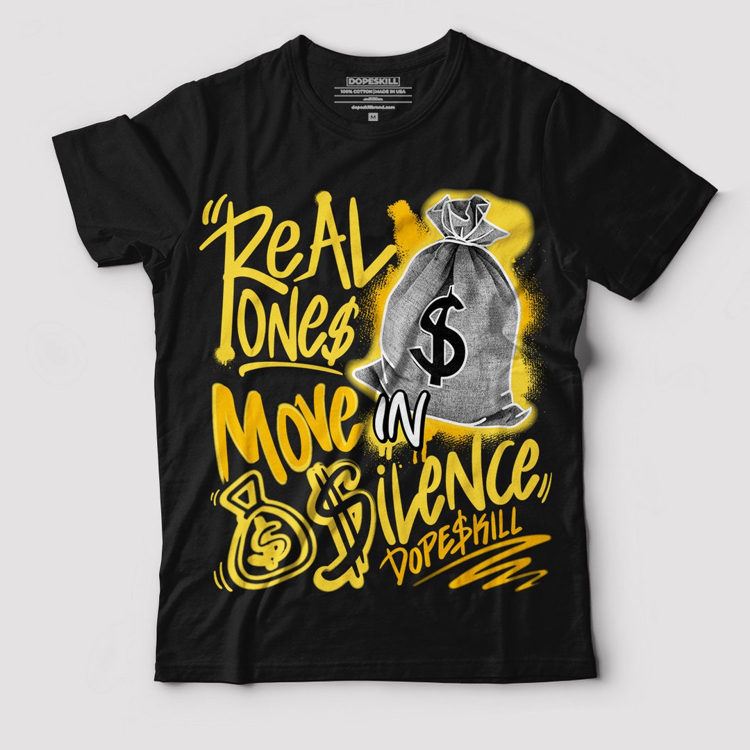 Yellow Snakeskin 11s Dopeskill Unisex T-shirt Real Ones Move in Silence ...