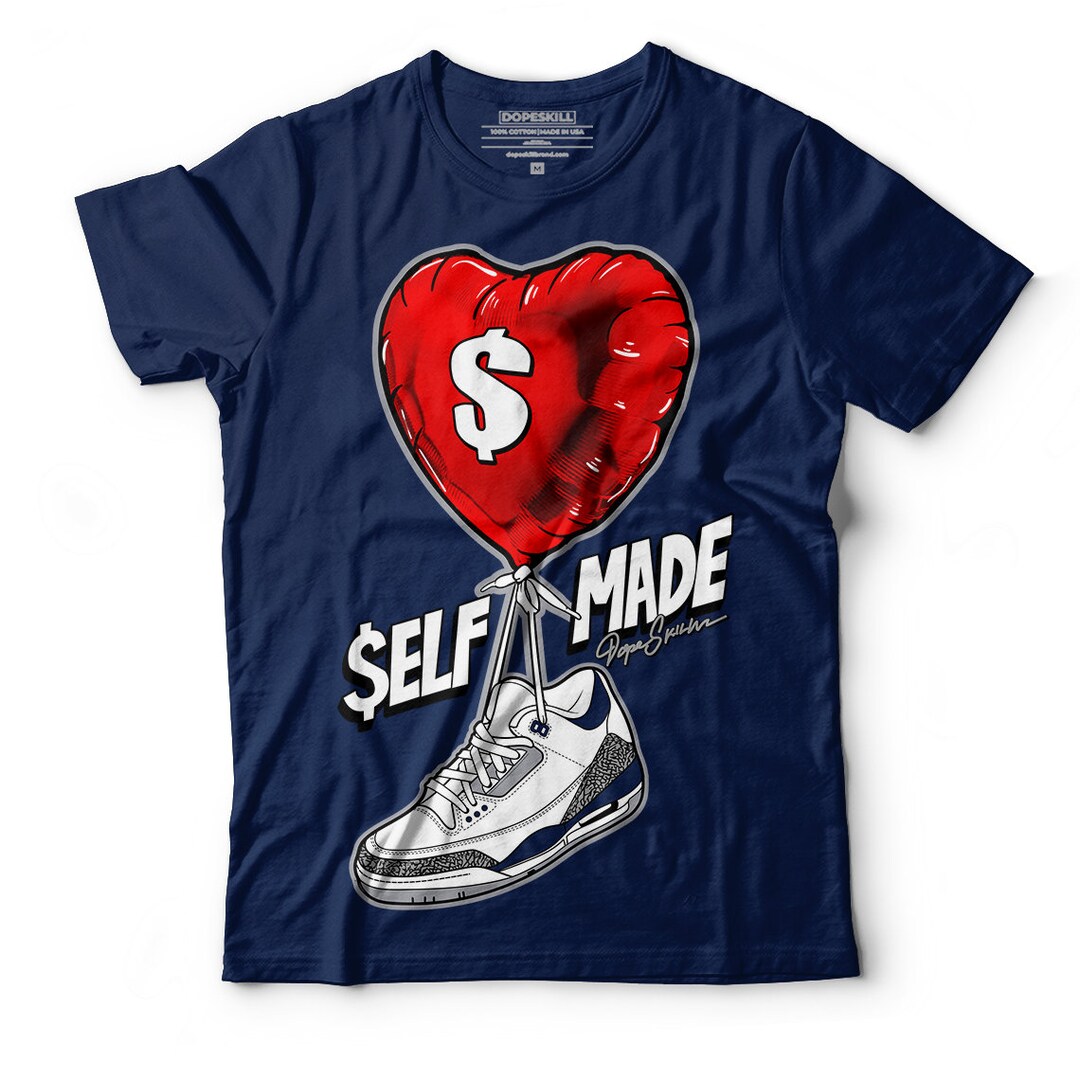 Midnight Navy 3s Dopeskill Unisex T-shirt Self Made Graphic Midnight ...
