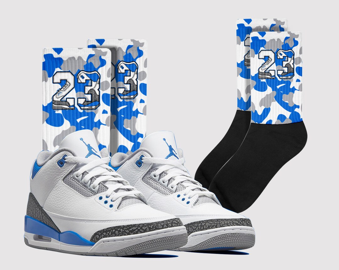 23 Unisex Socks to Match Jordan 3 Racer Blue - Etsy
