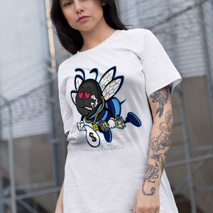 Work Hard Bee Graphic to Match Jordan 13 Obsidian Powder Blue - Etsy