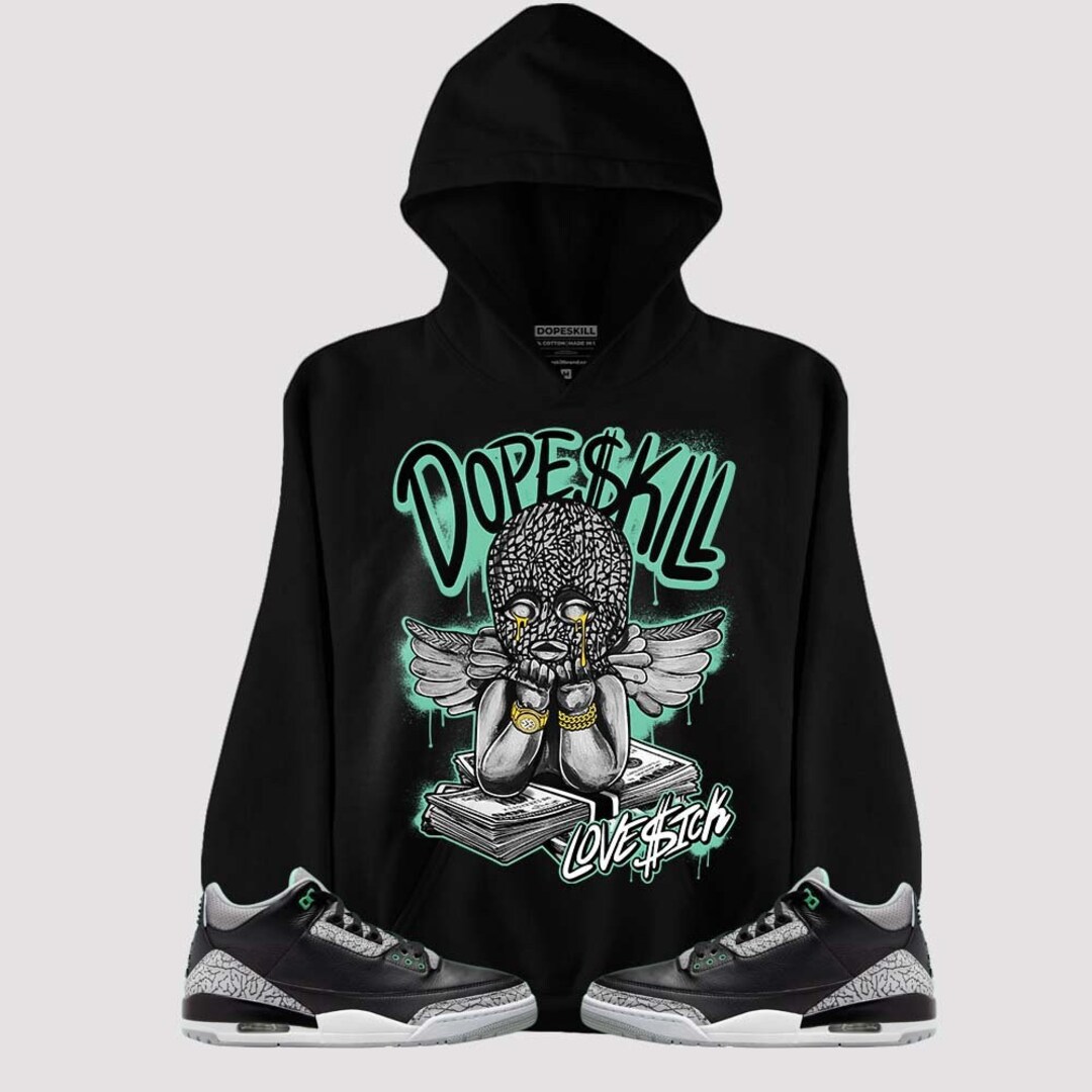 Green Glow 3s Dopeskill Unisex Hoodie LS Graphic - Etsy