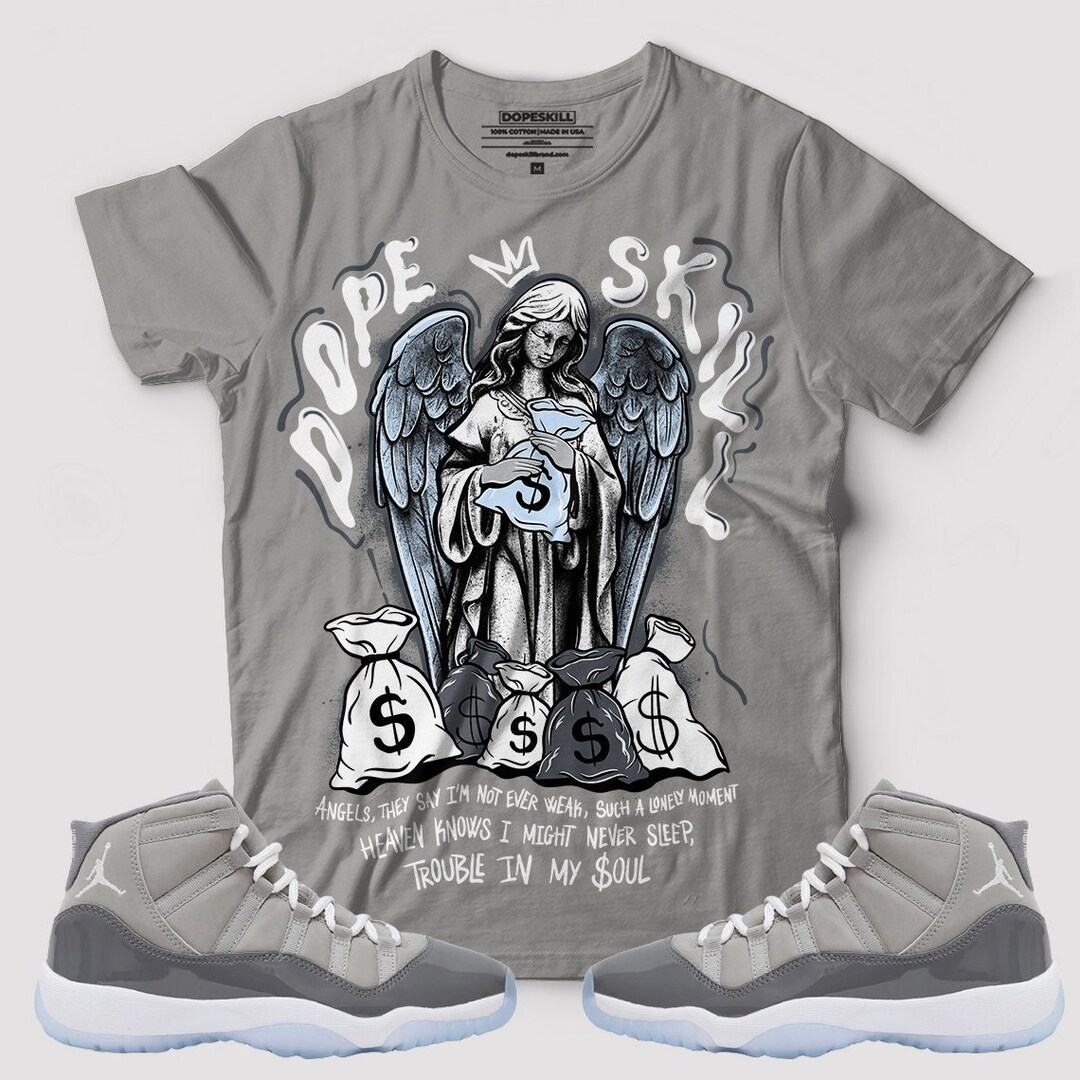 Cool Grey 11s Dopeskill Unisex T-shirt Angels Graphic Grey T-shirt - Etsy