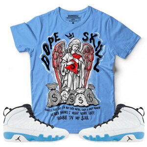 Made to Match Powder Blue 9s Dopeskill Unisex Sky Blue T-shirt - Etsy
