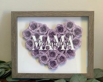 Customized Paper Flower Shadow Box, Dia De Las Madres, Mother's Day, Te ...