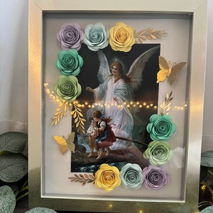 Angel De La Guarda, Guardian Angel Shadow Box, Christmas Gift, Gift for ...