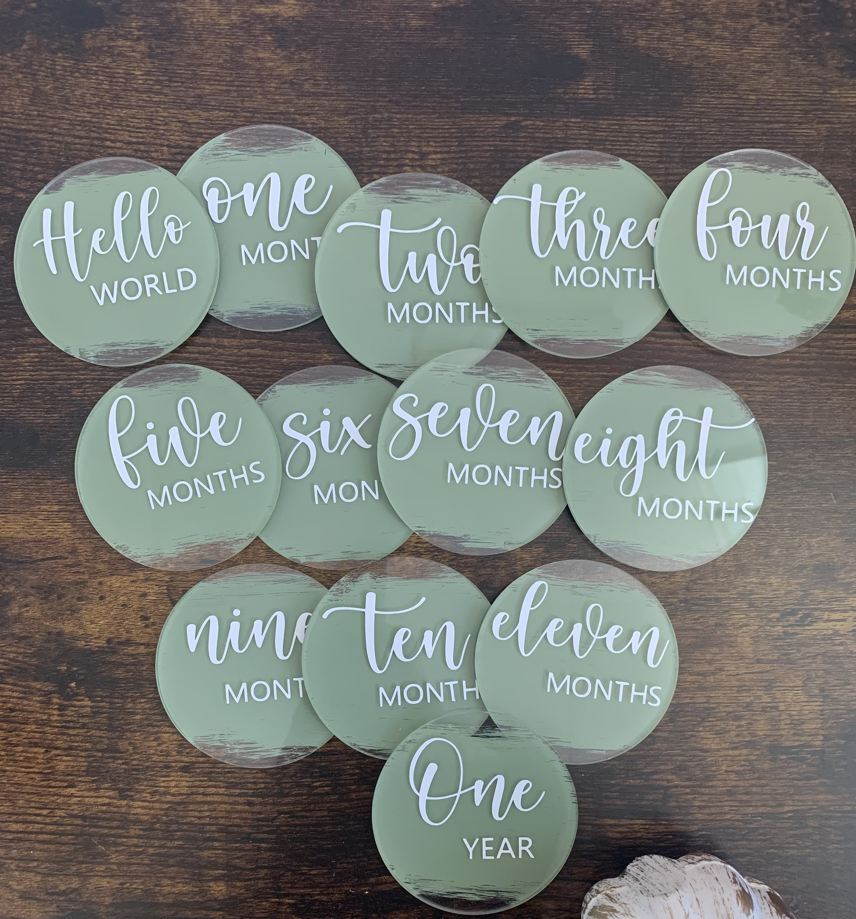 Acrylic Baby Milestone Disc, Acrylic Disc, Baby Photo Prop, Baby Shower ...