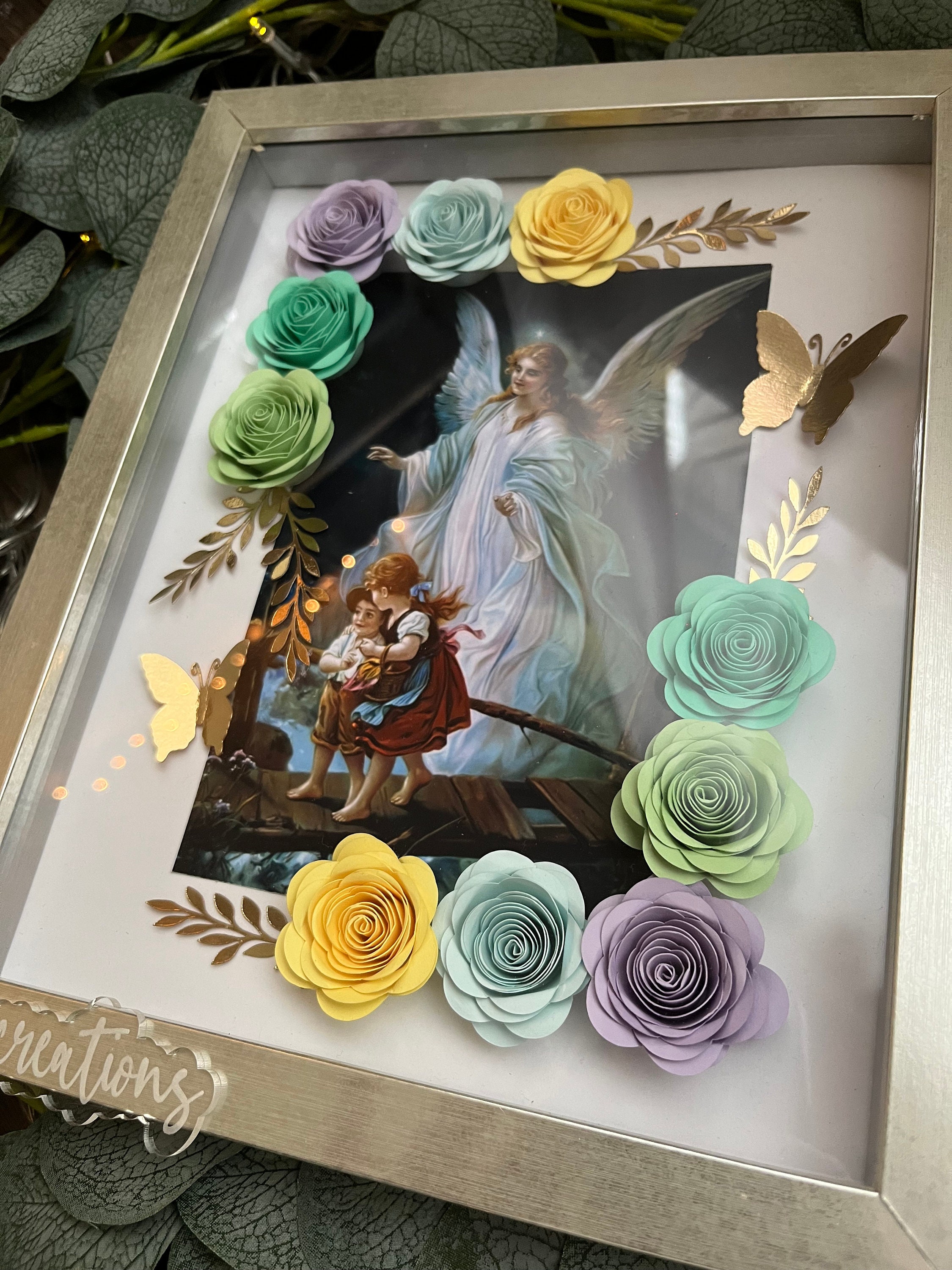 Angel De La Guarda, Guardian Angel Shadow Box, Christmas Gift, Gift for ...