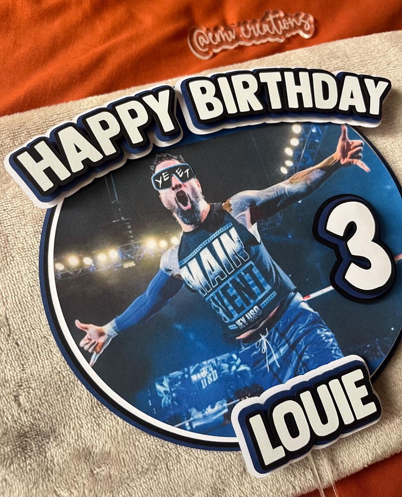 Jey Uso Cake Topper, Personalized Cake Topper, Uso, Yeet, Boy Birthday ...