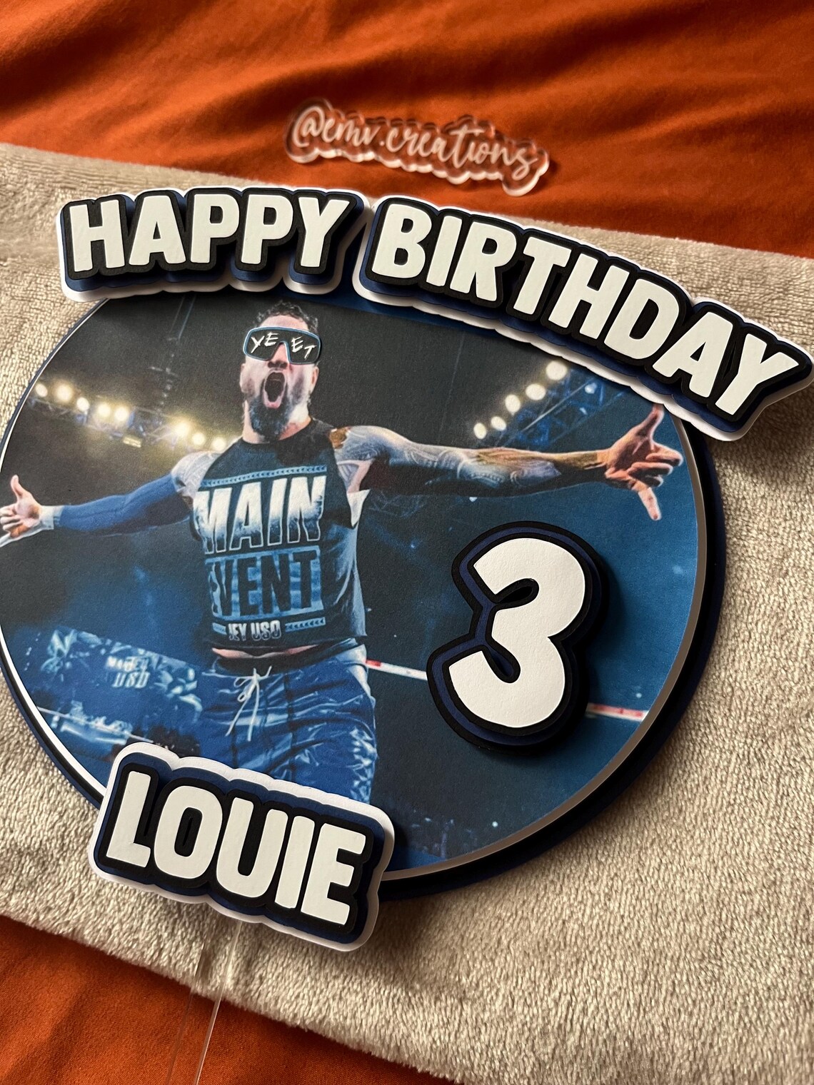 Jey Uso Cake Topper, Personalized Cake Topper, Uso, Yeet, Boy Birthday ...
