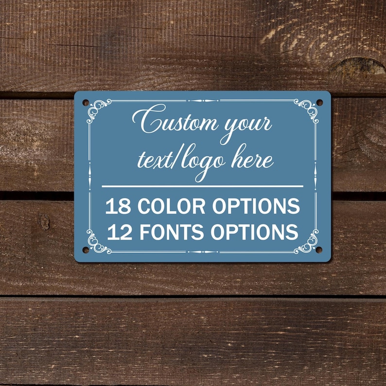 Custom Aluminum Metal Sign, Personalized Text, Weatherproof - Etsy Canada