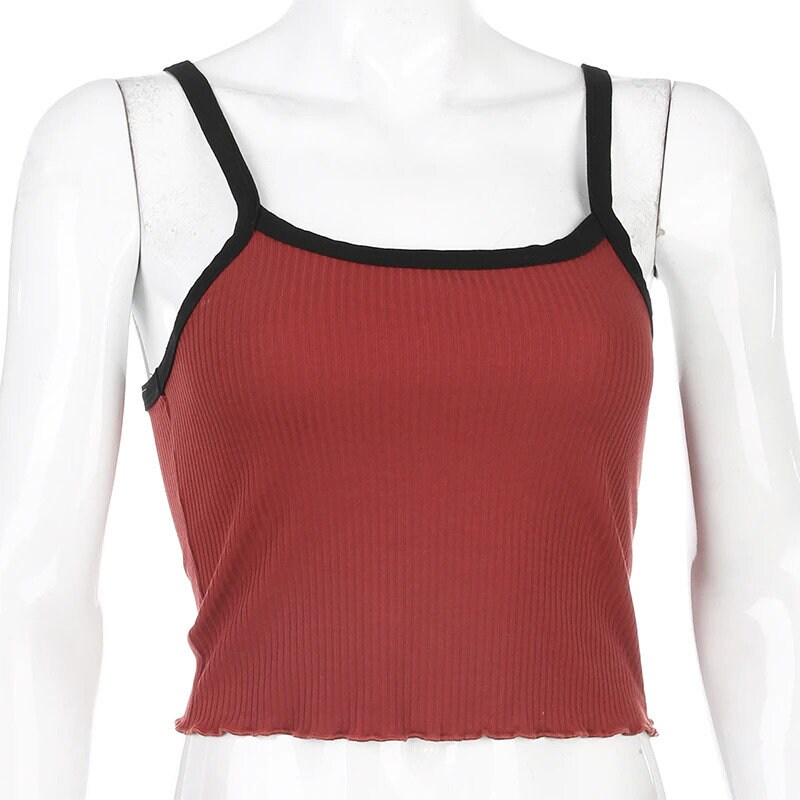 Casual Cute Sleeveless Cropped Tank Top 2000s Streetwear | Etsy