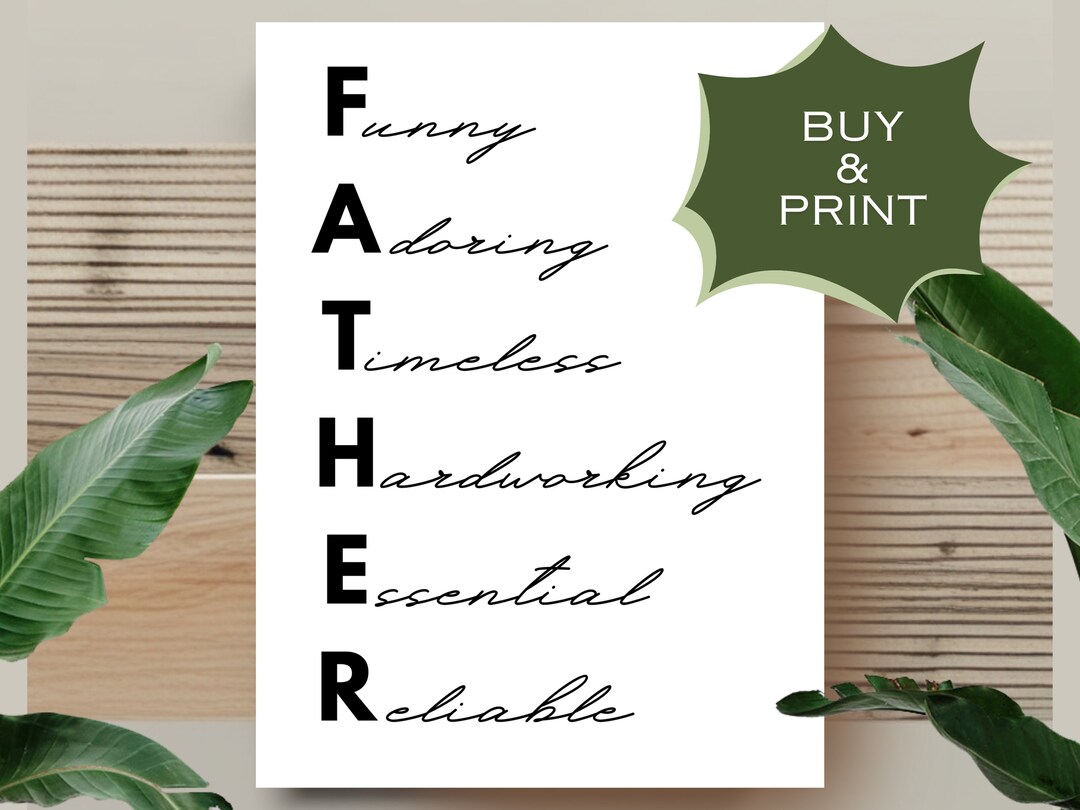 Loving Happy Father's Day Card for Dad Acronym Keepsake Digital ...