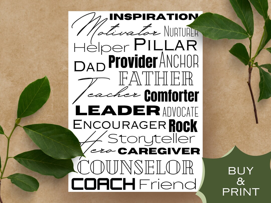 Father Happy Birthday Card Dad Printable Digital Download With FATHER ...