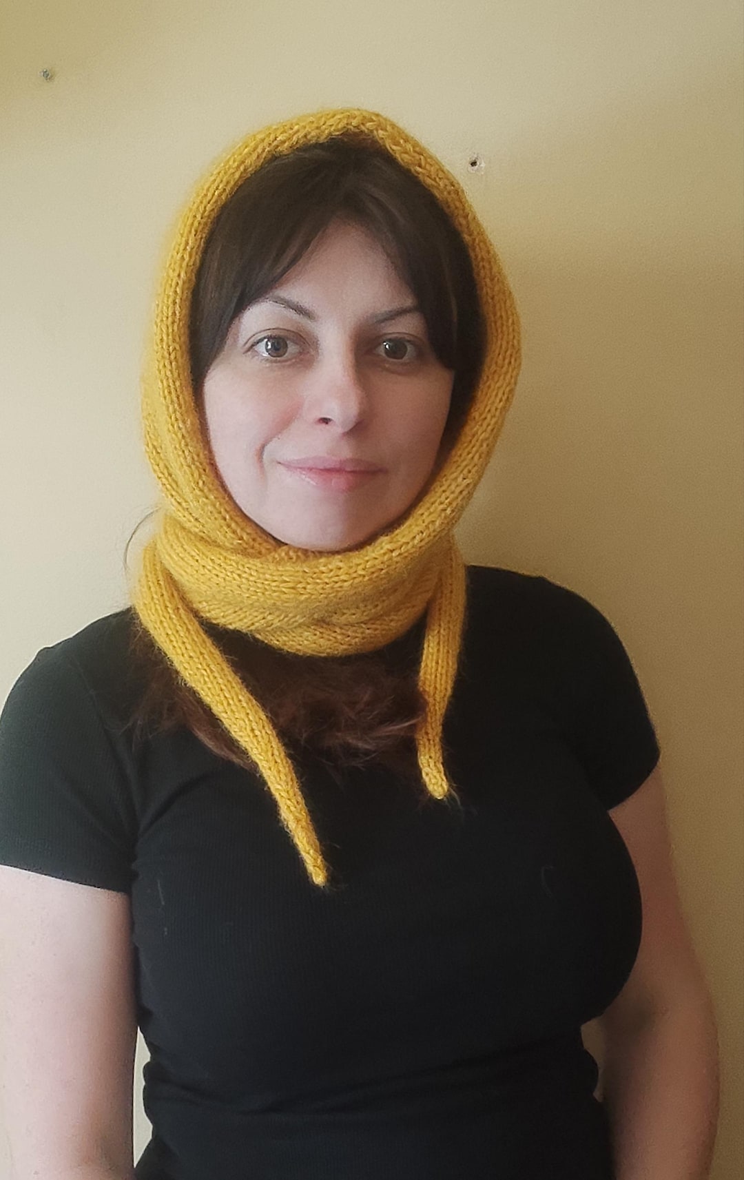 Sophie Hood 100 % Merino Wool Knitted Sophie Hood, Hooded Scarf Schal ...