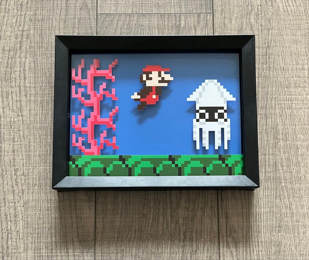 Mario Underwater Shadowbox - Etsy