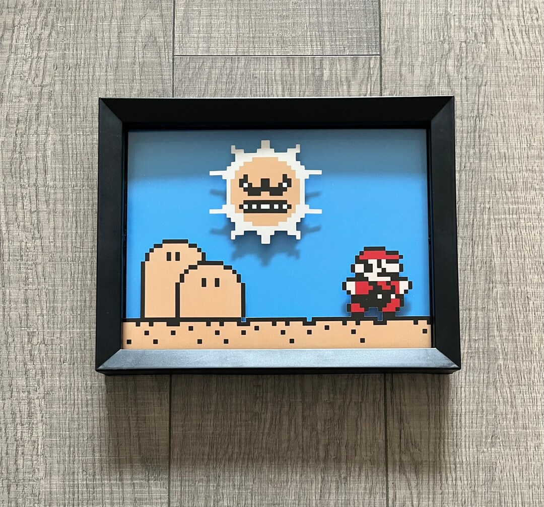 Angry Sun! Super Mario Shadowbox - Etsy