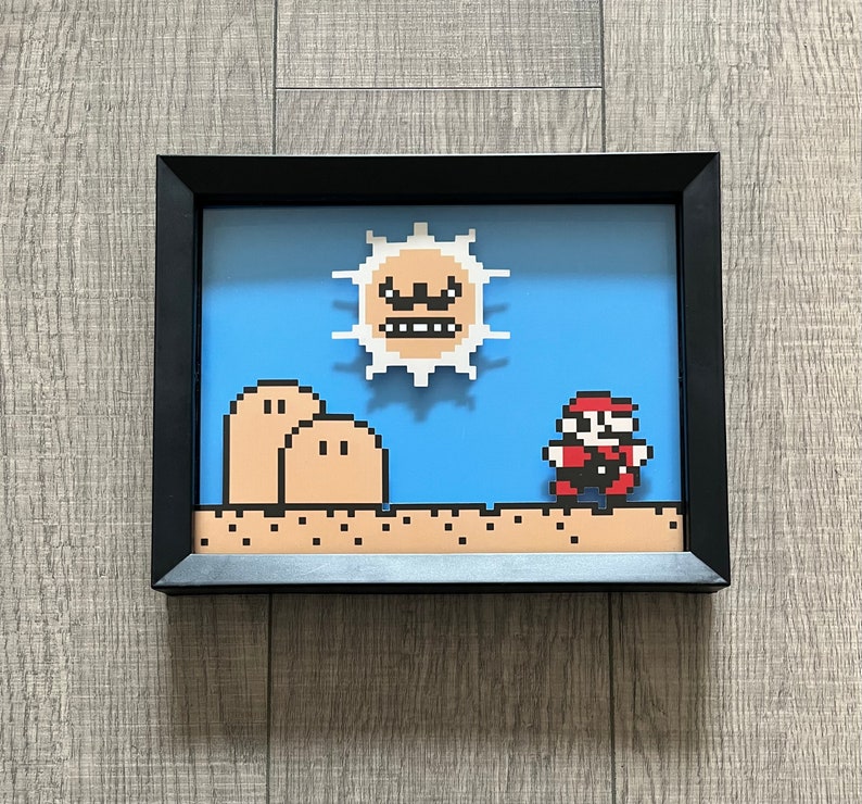 Angry Sun Super Mario Shadowbox - Etsy