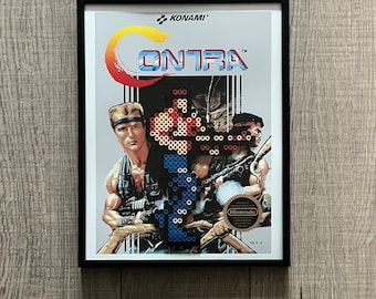 Contra Poster Nintendo Box Art Video Game NES Gamer Gaming System ...