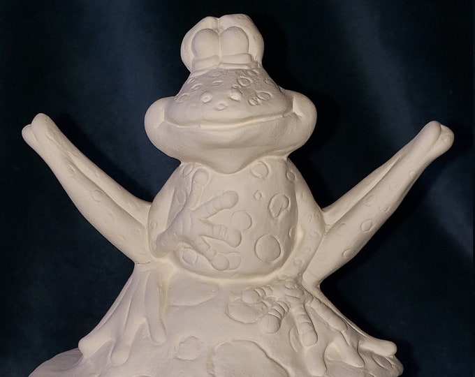 Ceramic Bisque Frog on Mushroom Ready to Paint Frog Sitting - Etsy