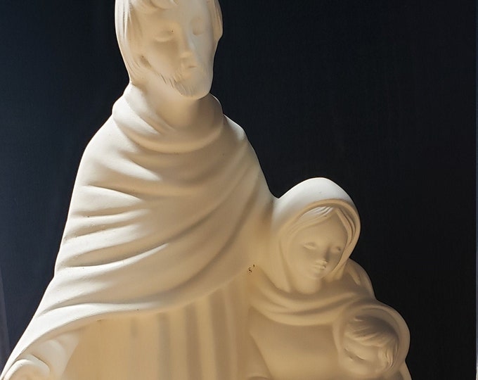 Ceramic Bisque Holy Family on Stone Ready to Paint - Jesus - Religious ...