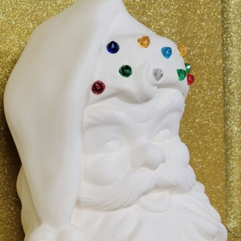 Ceramic Santa With Lights - Etsy
