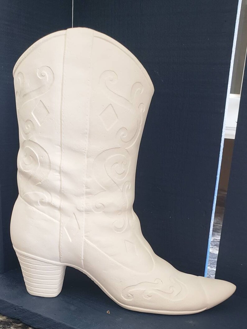 Ceramic Bisque Cowboy Boot Ready to Paint - Western Boot - Cowboy Boot ...