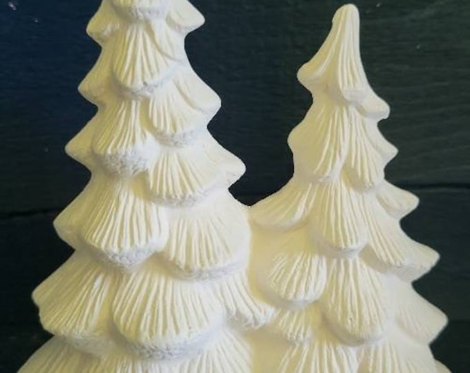Ceramic Bisque Trees Ready to Paint or Glaze. Village Trees for ...