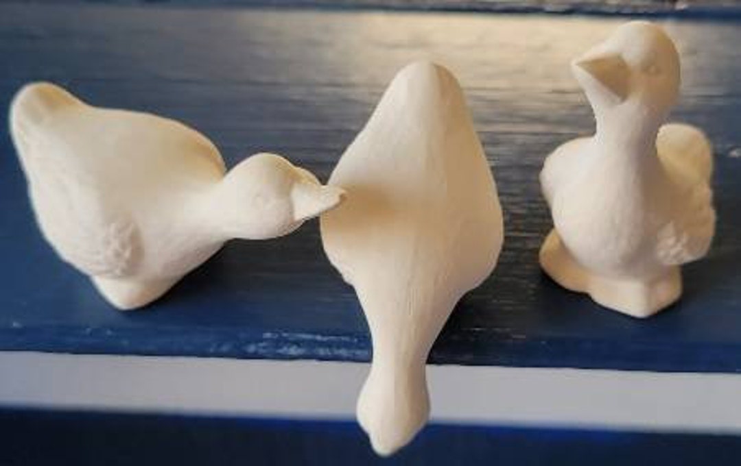 Ceramic Bisque Ready to Paint Set of Miniature Ducks. Easter Ducklings ...