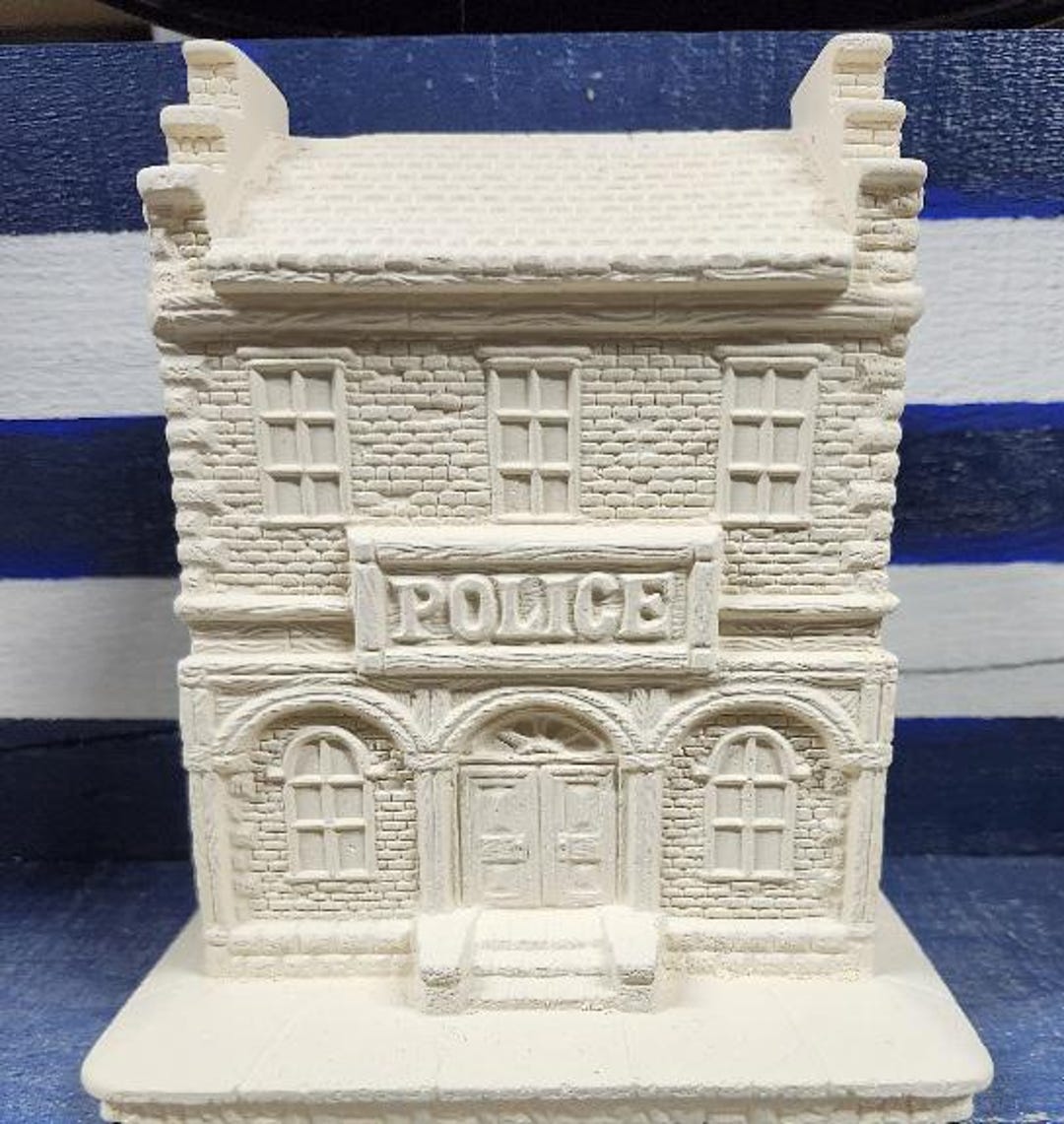 Unpainted Ceramic Bisque Police Station Building - Ceramic Police ...