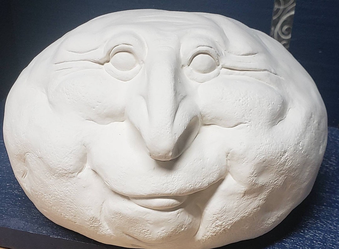 Ceramic Bisque Paint Your Own Garden Rock Face. Ceramic Stone With Face ...