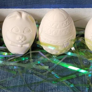 Ceramic Bisque Ready to Paint Decorative Easter Eggs. Bisque Eggs to ...