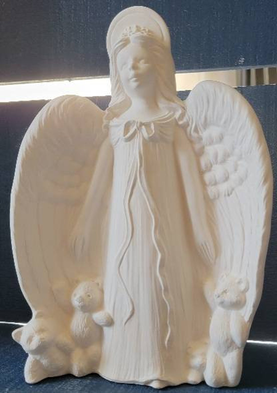 Ceramics to Paint. Ceramic Bisque Angel With Teddy Bears. Made From ...