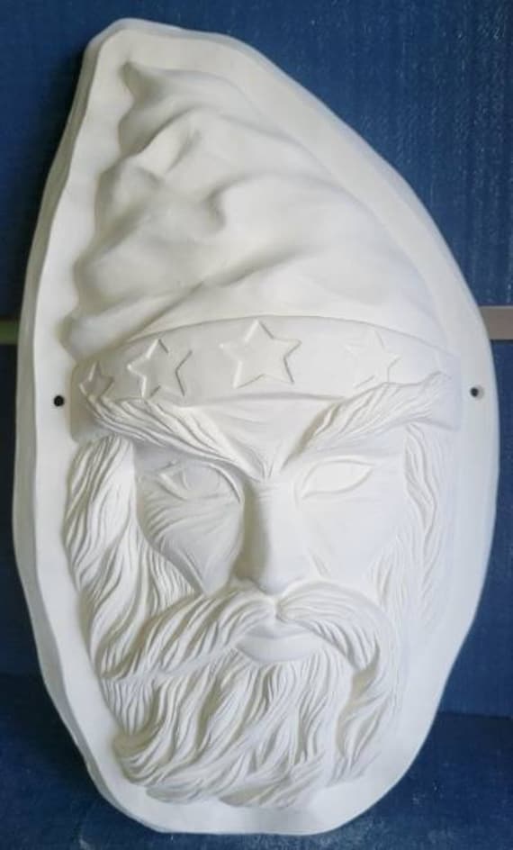 Ceramic Bisque Magical Wizard Mask Plaque or Wall Hanging. Has - Etsy
