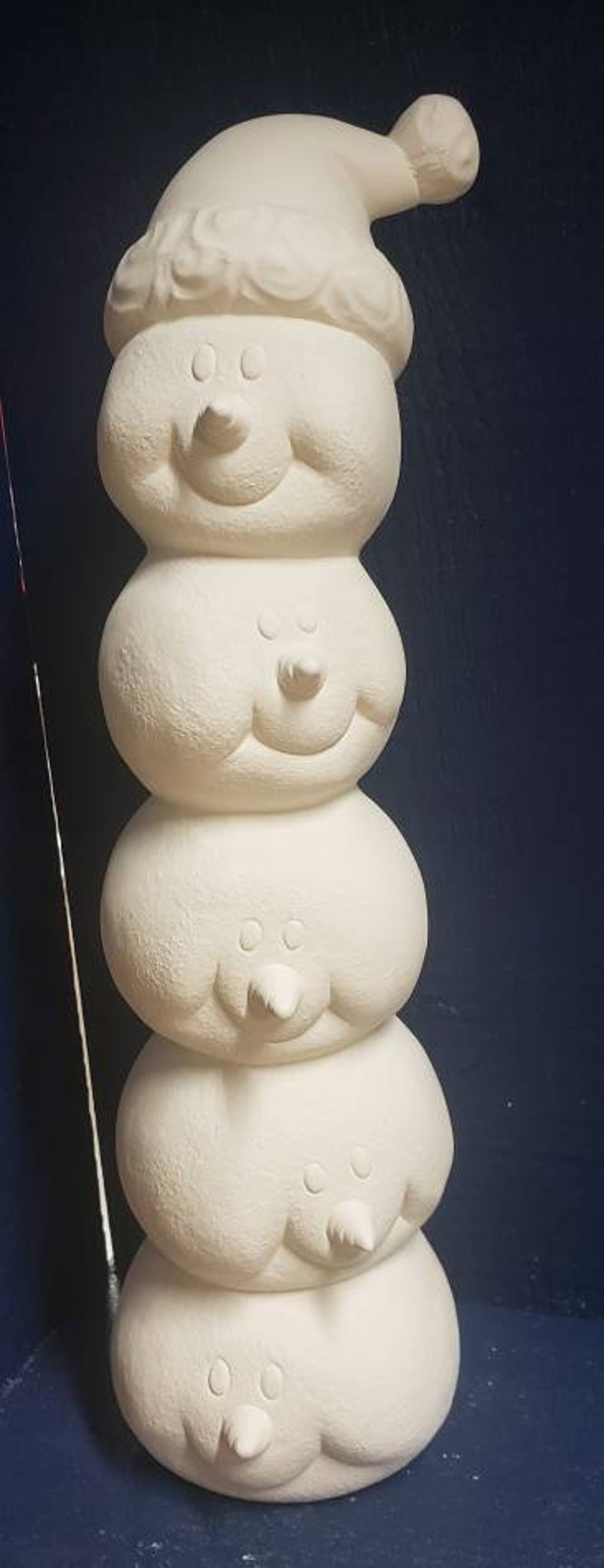 Ceramic Bisque Snowman Stack Ready to Paint - Ceramic Snowman Heads ...