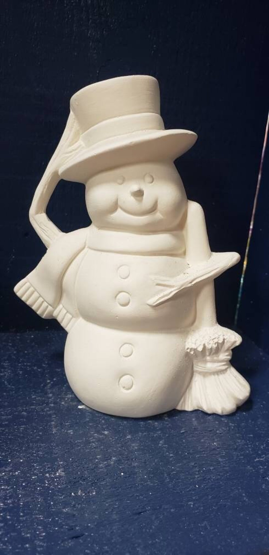 Ceramic Bisque Snowman With Broom Ready to Paint - Ceramic Snowman ...