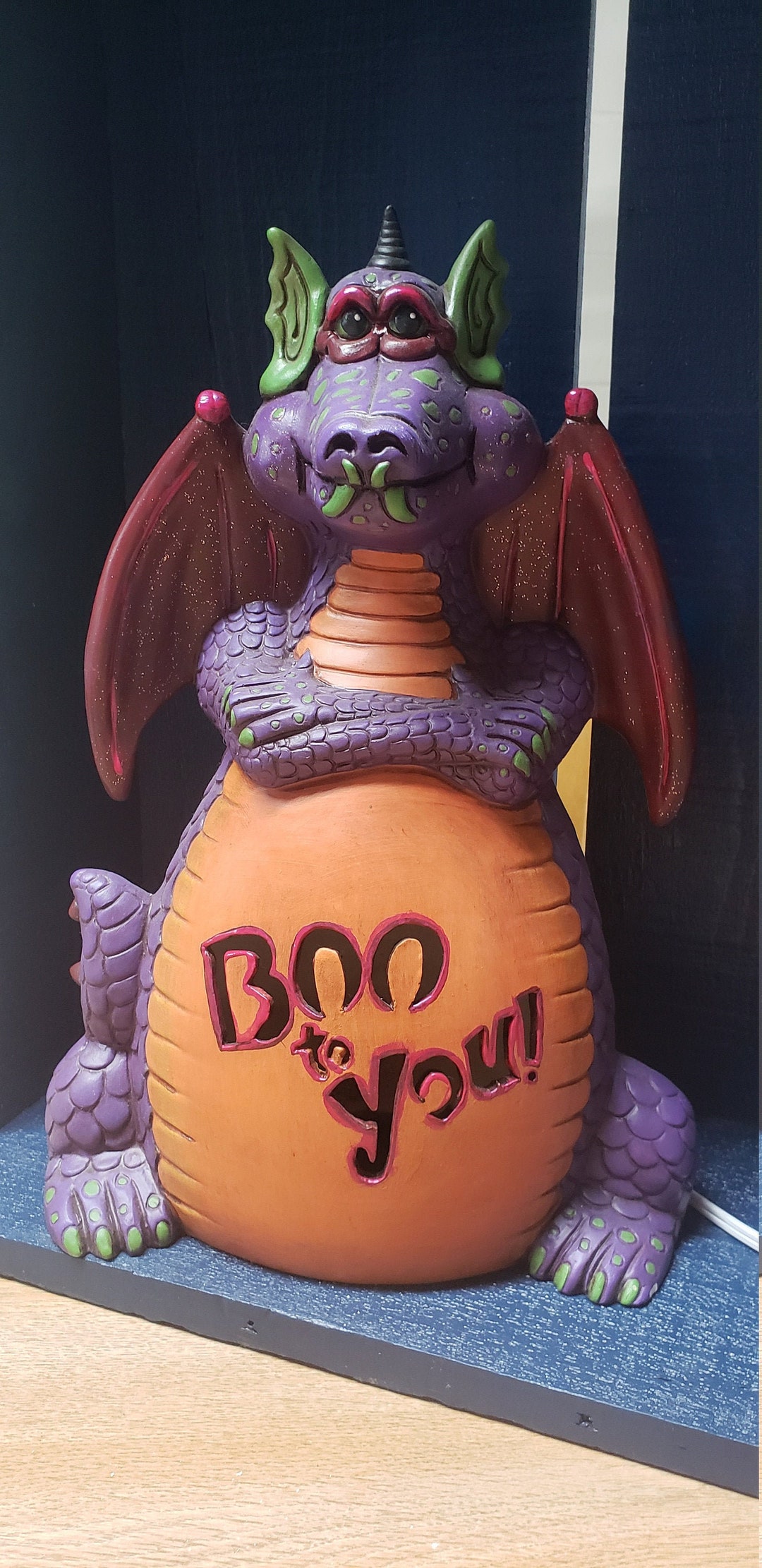 Ceramic boo to You Halloween Light up Dragon - Etsy