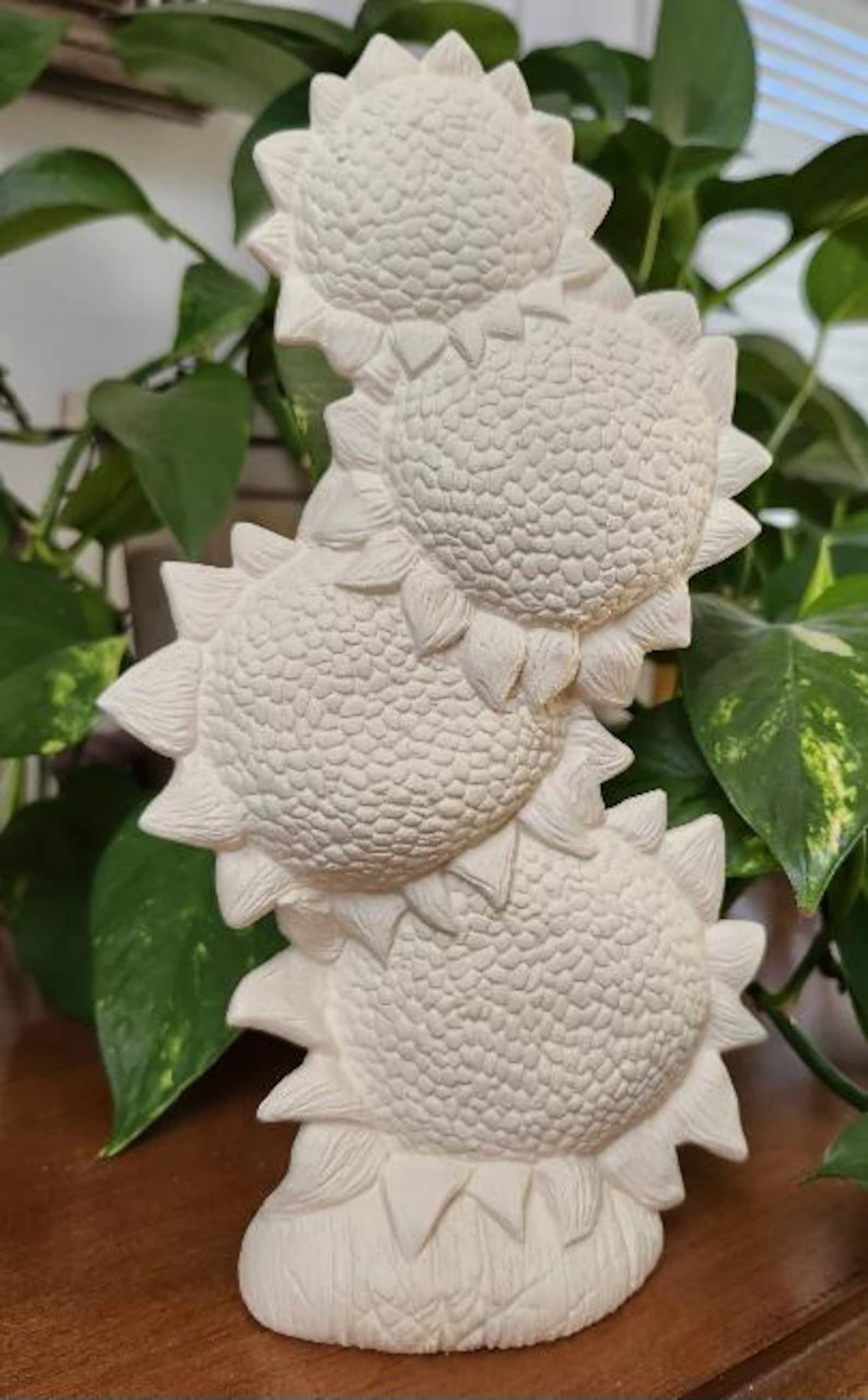 Ceramic Bisque Ready to Paint Sunflower Stack. Flowers to Paint. - Etsy